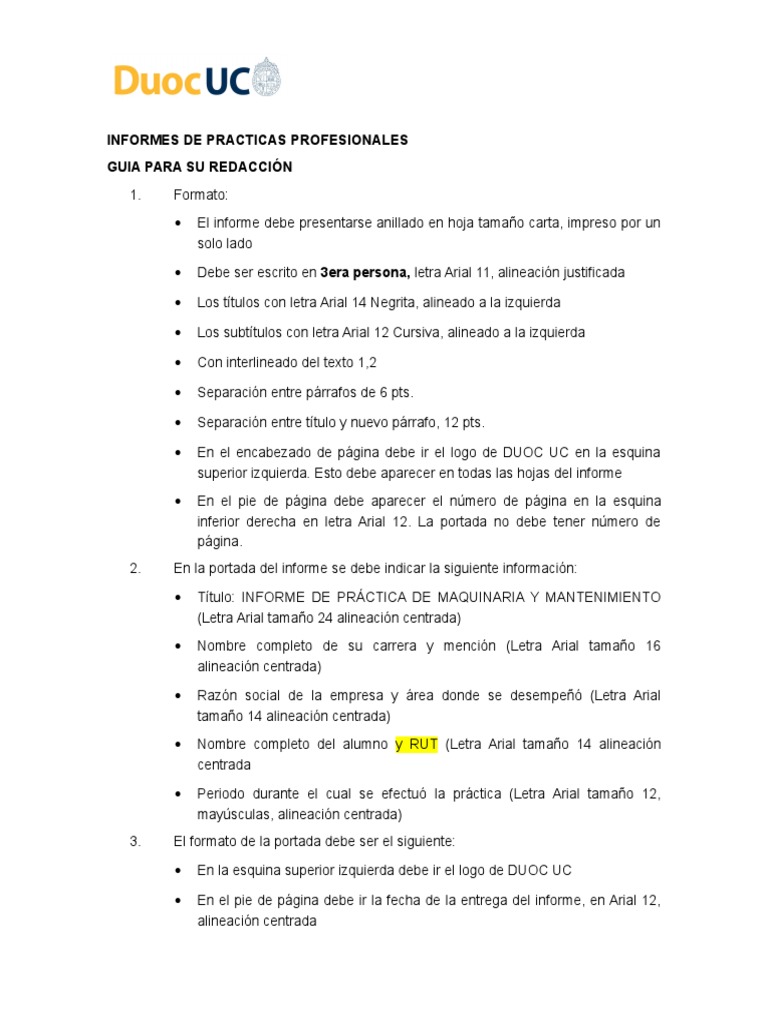 Formato Informes de Practicas Profesionales | PDF | Business
