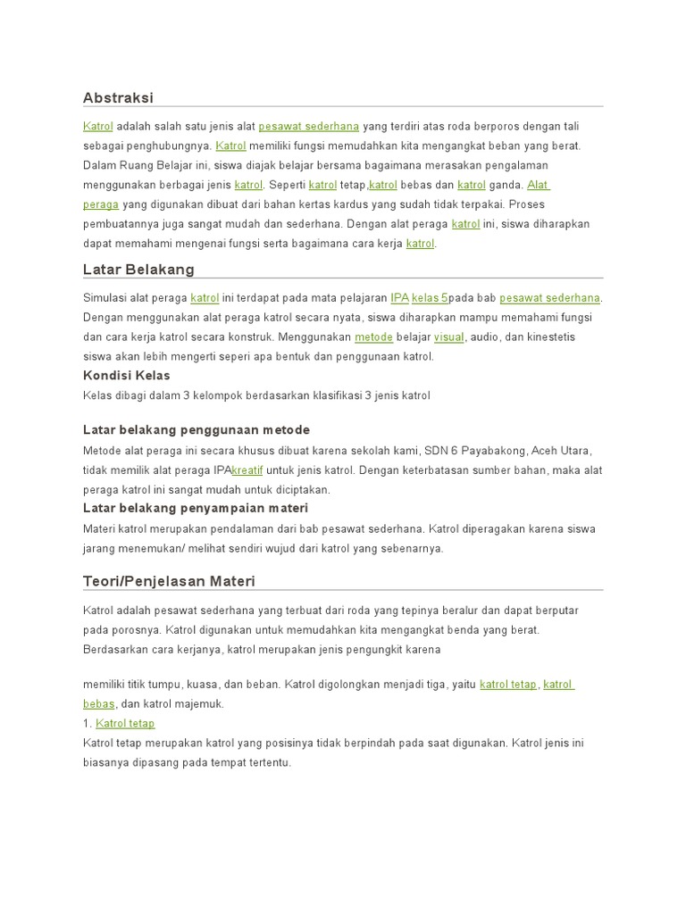 Katrol | PDF | Metode & Bahan Ajar | Griya & Taman