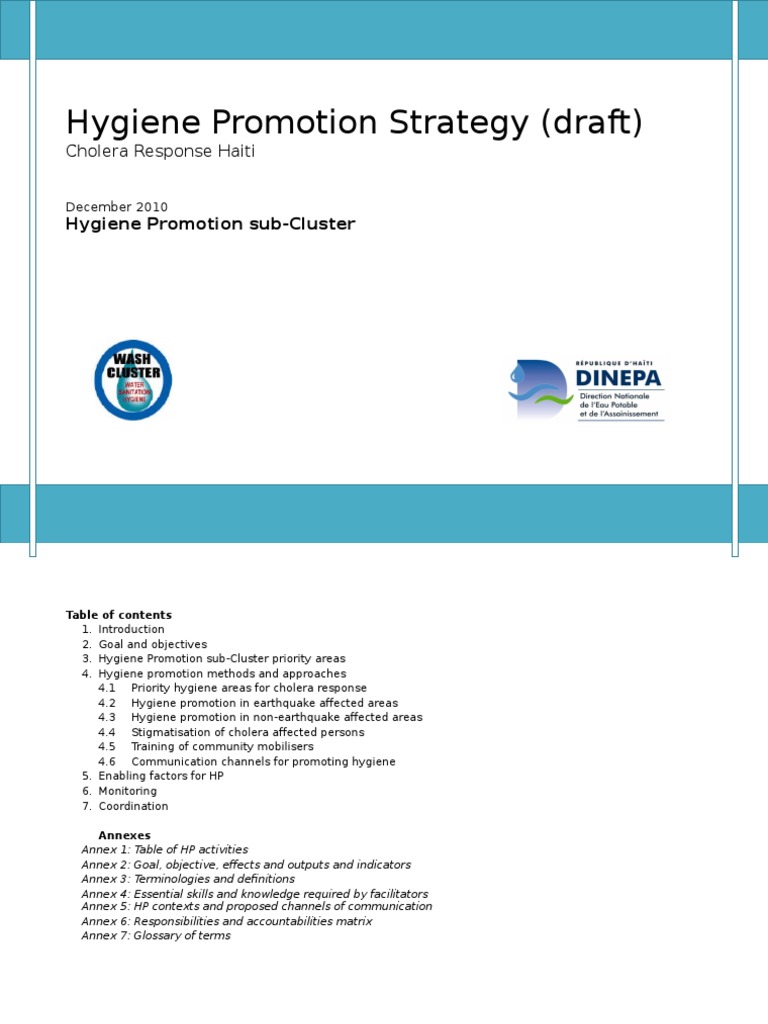 Hygiene Promotion Strategy English | PDF | Hygiene | Diarrhea