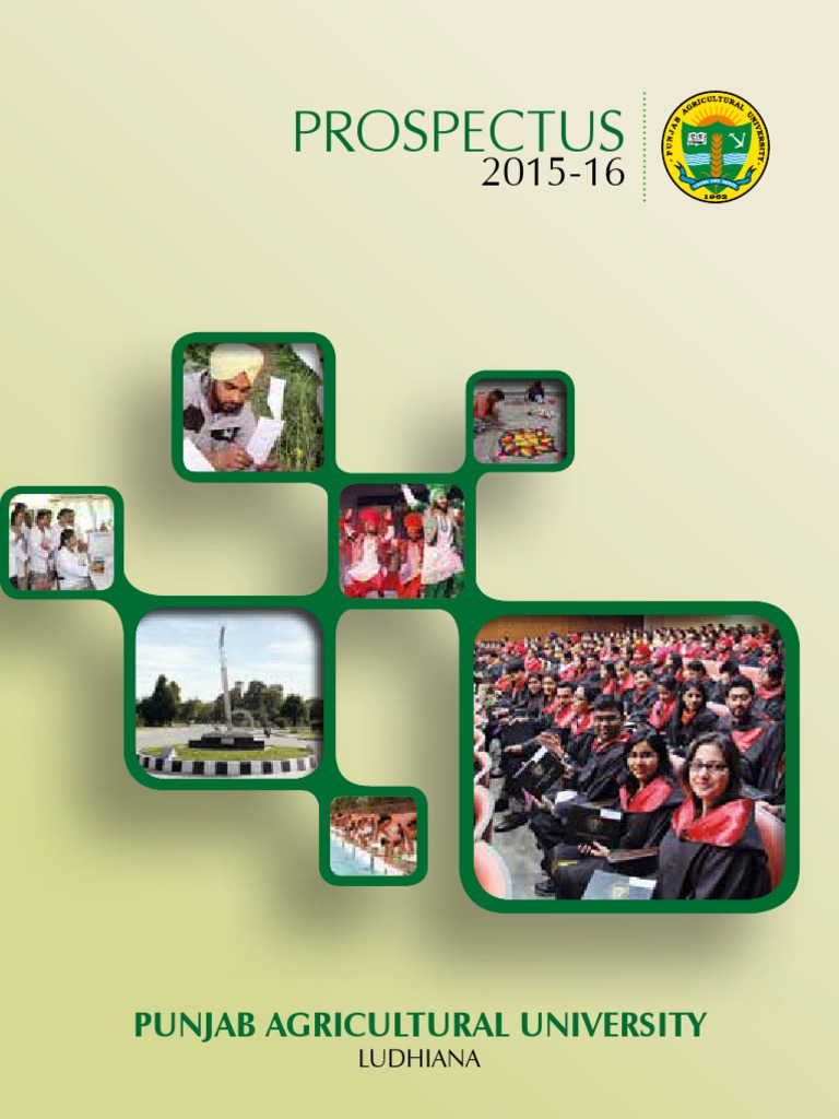 PAU Prospectus 2015 | PDF | University And College Admission | Doctor Of Philosophy