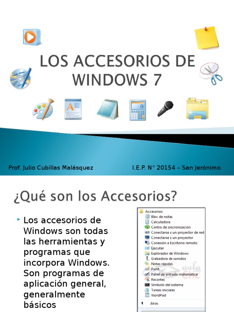 Los Accesorios de Windows 7 | Redes sociales y digitales | Tecnología ...