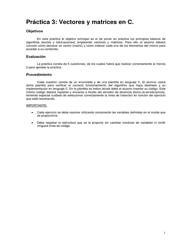 Vectores y Matrices en e | PDF | Matriz (Matemáticas) | Estructura de ...