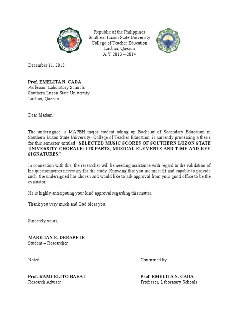 Validation Letter | Download Free PDF | Thesis | College Validation Letter | Download Free PDF | Thesis | College