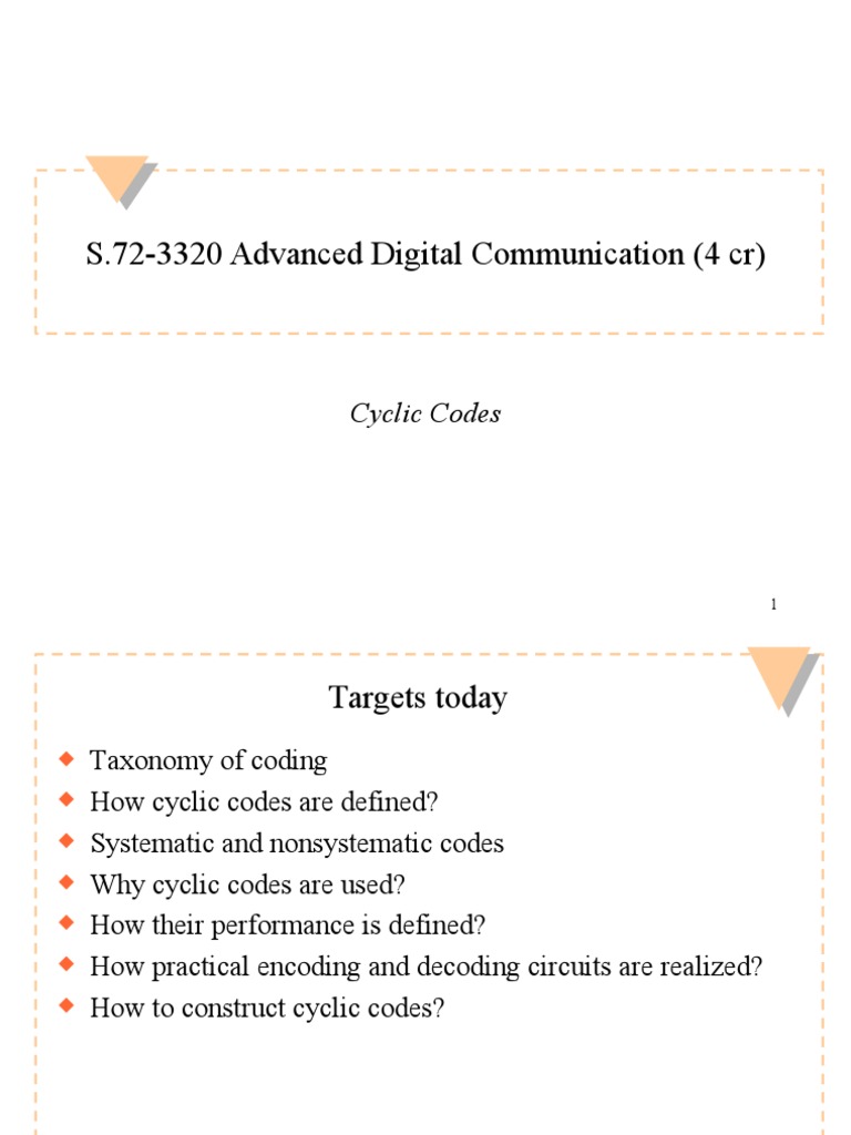 Cyclic Codes | Download Free PDF | Error Detection And Correction | Forward Error Correction