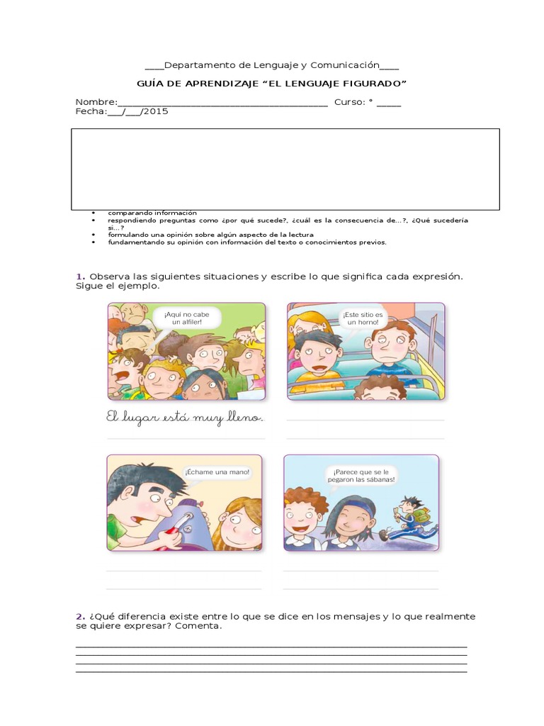 Guia Lenguaje Figurado | Information | Cognitive Science