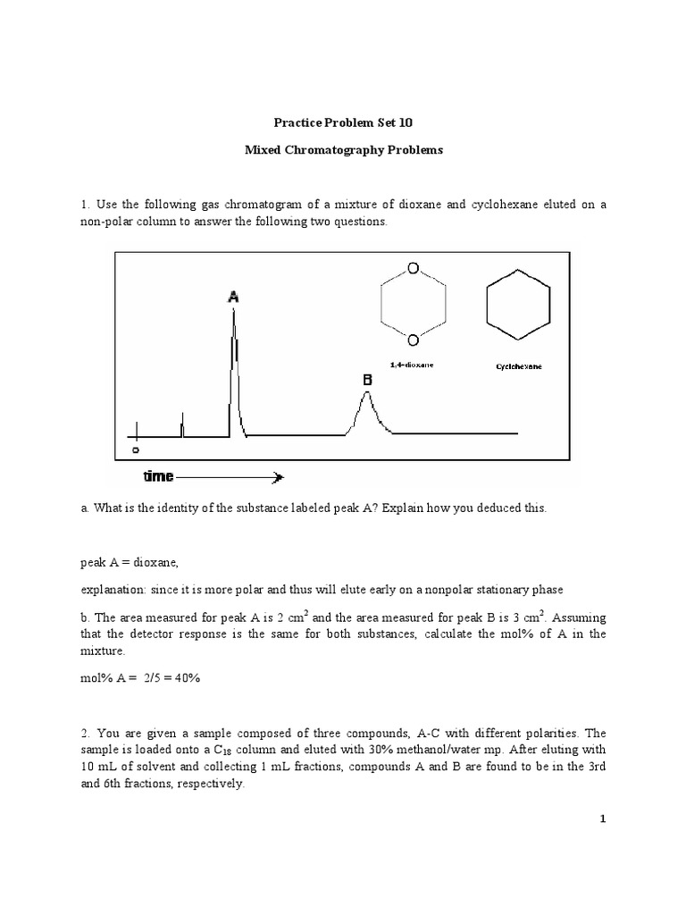 Practice Problem Set Mixed Chromatography Questions | PDF | Chromatography | Elution