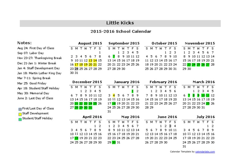 Kisd 2015-2016 Calendar | PDF | Travel