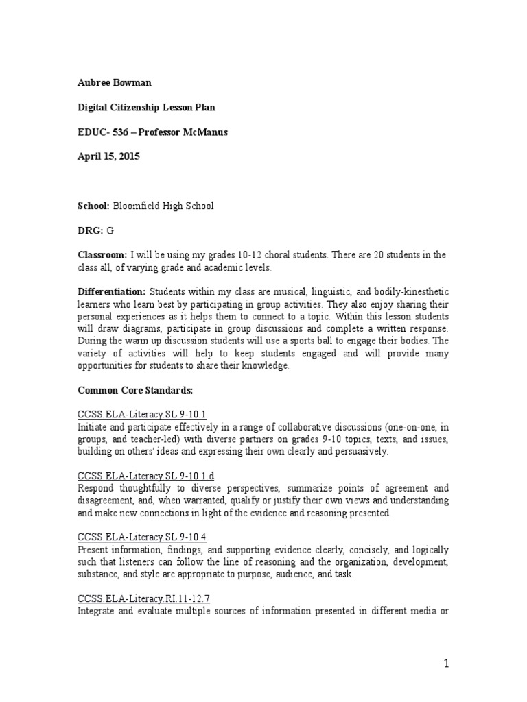 Digital Etiquette Lesson Plan | PDF | Social Media | Popular Culture ...