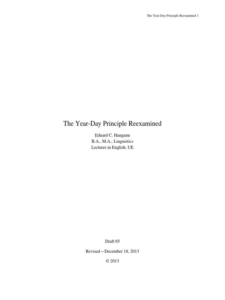 The Year-Day Principle Reexamined Final Version | PDF | Bible Prophecy ...