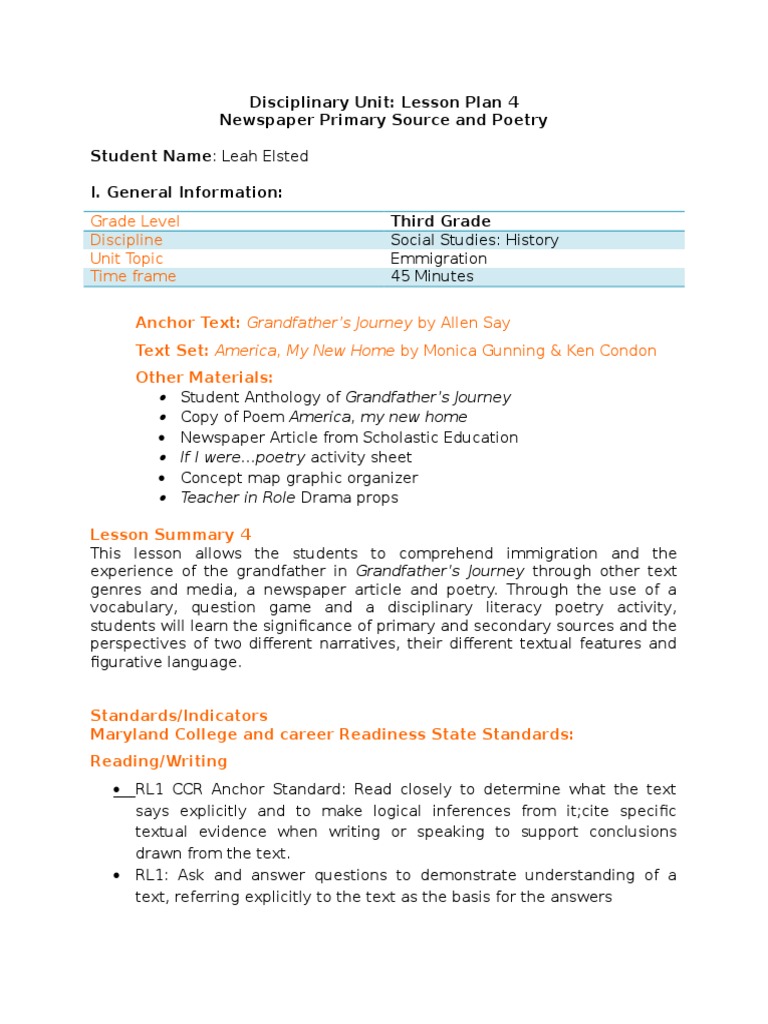 Lesson Plan 4 Newspaper & Poetry | PDF | Reading Comprehension | Poetry
