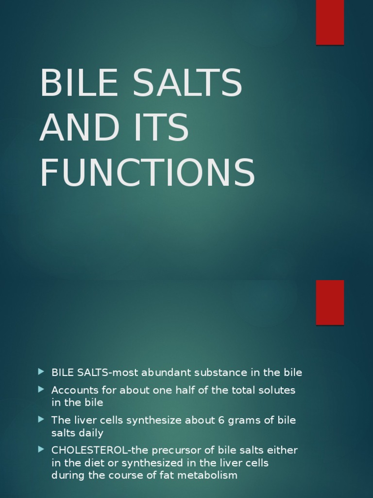 Bile Salts & It's Functions | PDF | Bile | Liver