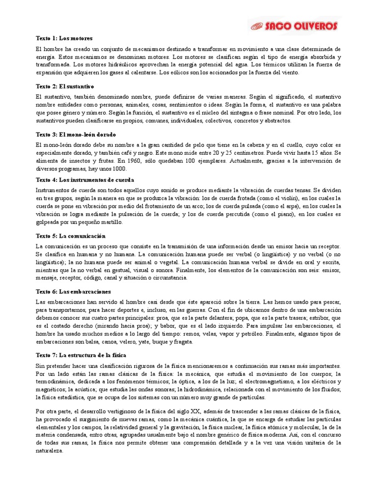 Textos para Cuadro Sinóptico y Mapa Semántico | PDF | Sustantivo | Física