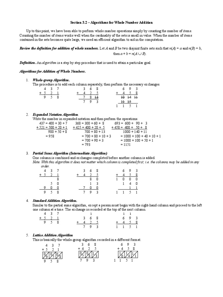 Algorithm Add | PDF | Natural Number | Algorithms