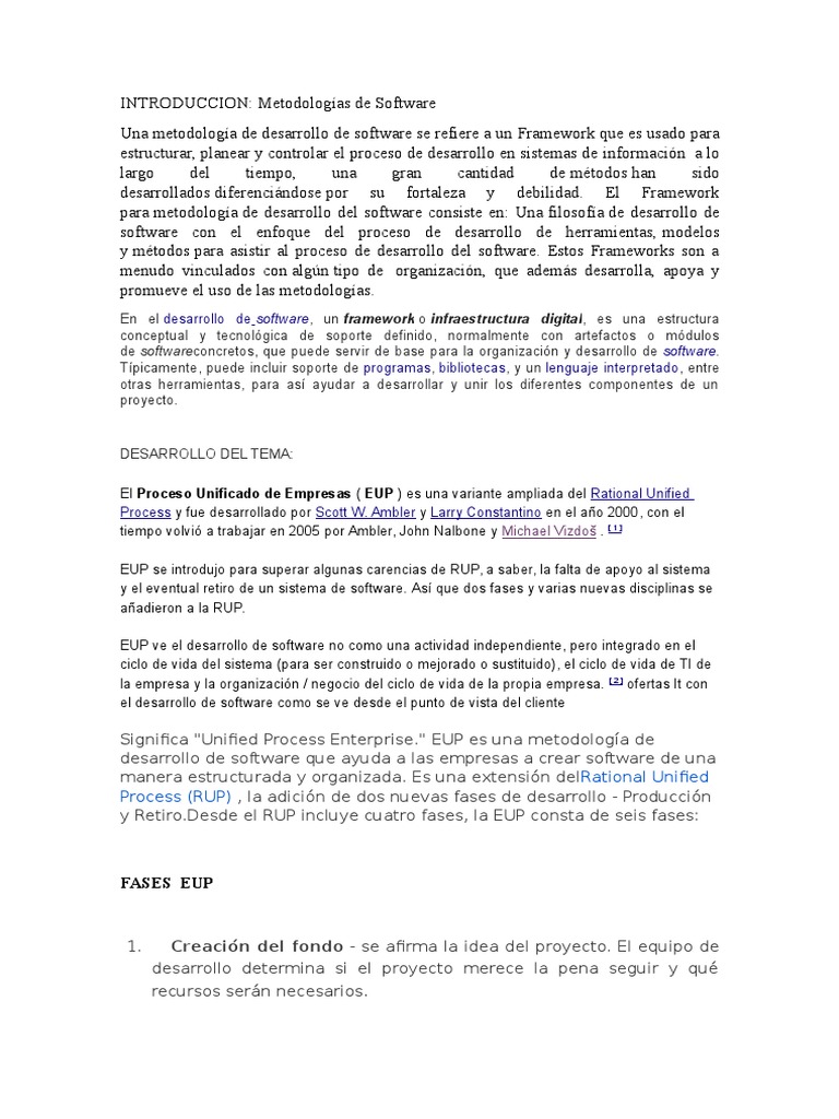 EUP | PDF | Marco de software | Software