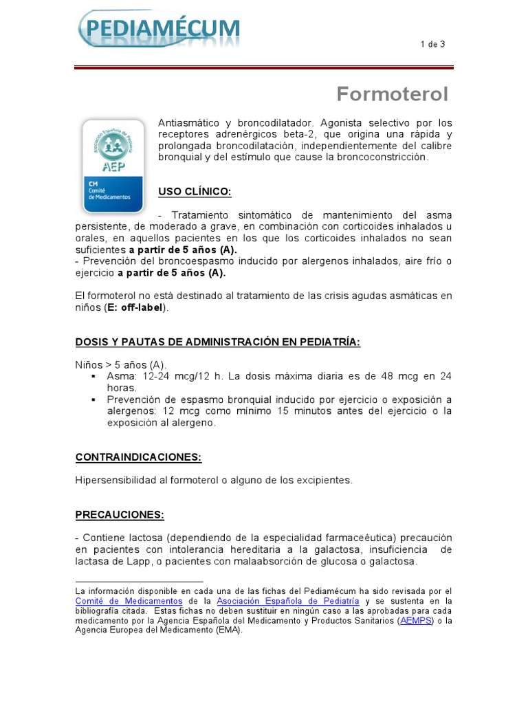 Formoterol.pdf | Asma | Rtt
