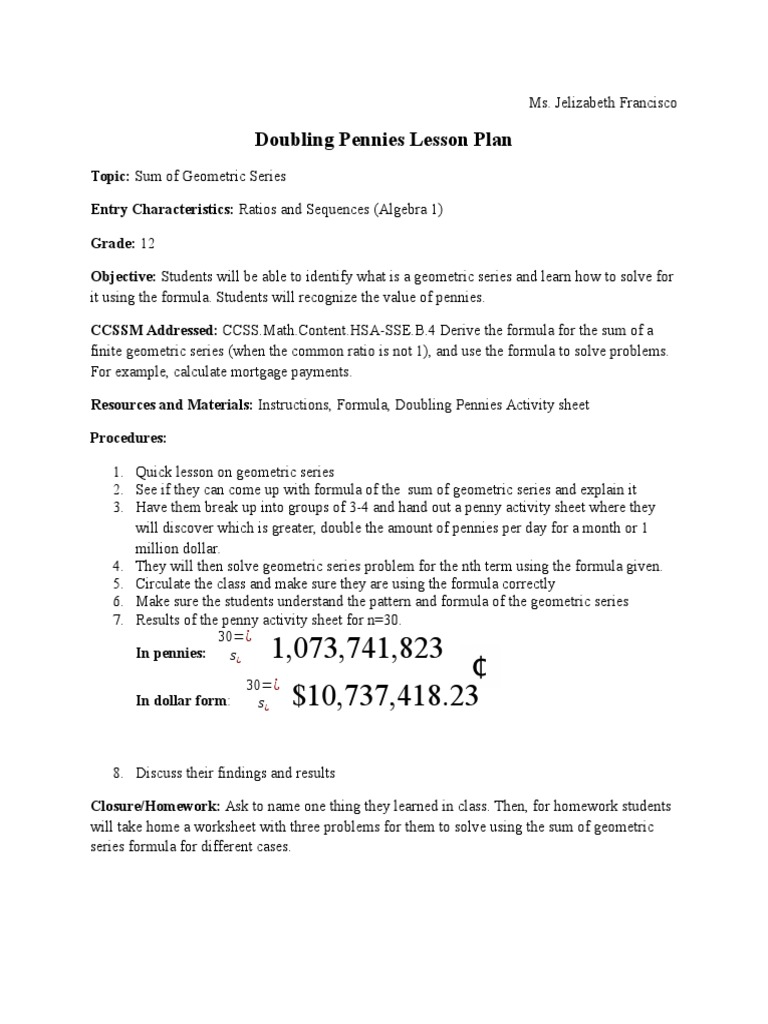 Grade 12 Lesson Plan | PDF | Summation | Geometry
