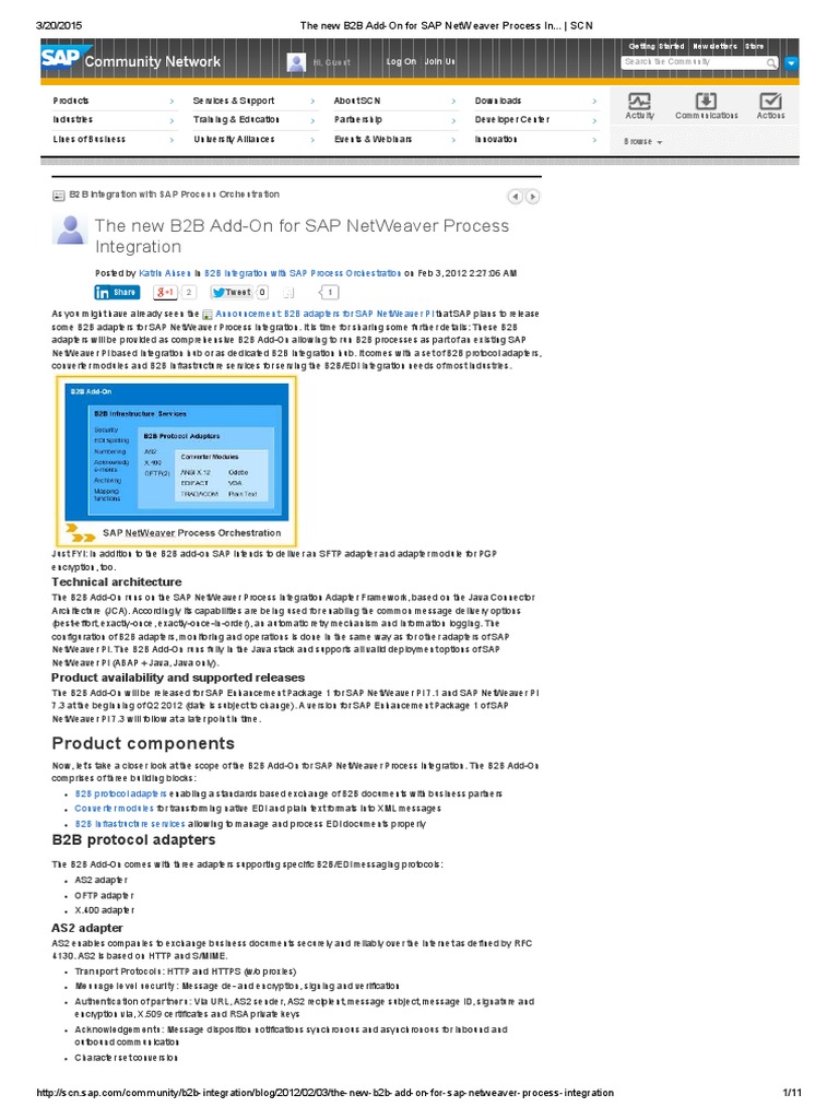 The New B2B Add-On For SAP NetWeaver Process in PDF | PDF | Electronic Data Interchange ...