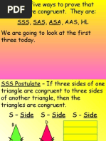 Unit 3 Lesson 2 Video Sss Sas Notes | PDF | Triangle | Elementary Geometry