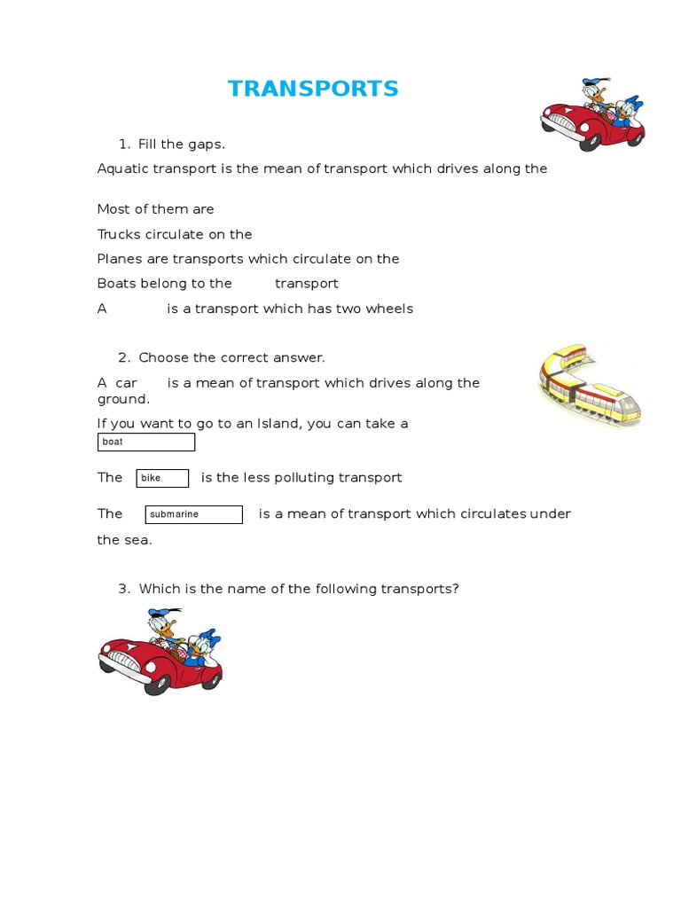 Exercises of Transports | PDF | Truck | Transport