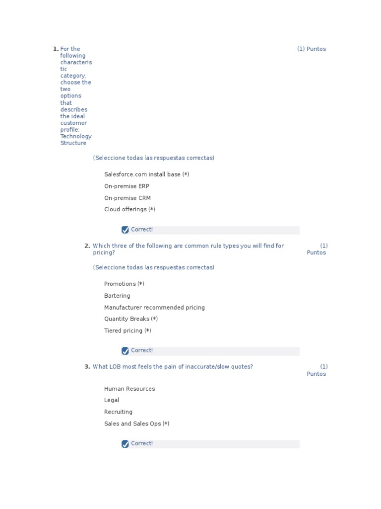 Oracle BigMachines CPQ Cloud Service 2015 Sales Specialist Examen | PDF ...