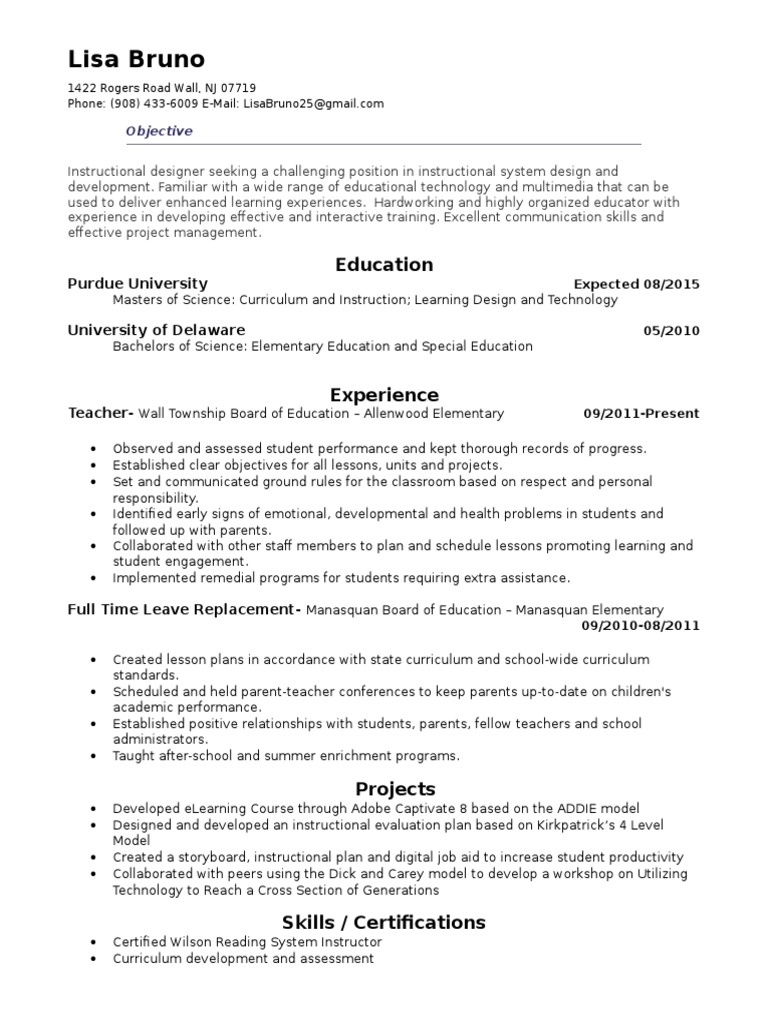 Lisa Bruno Resume | PDF | Career & Growth