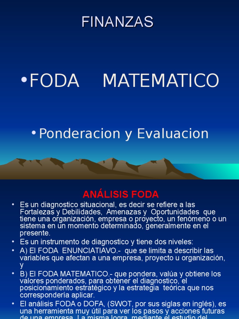 Foda Matematico Pdf Análisis Foda Presupuesto