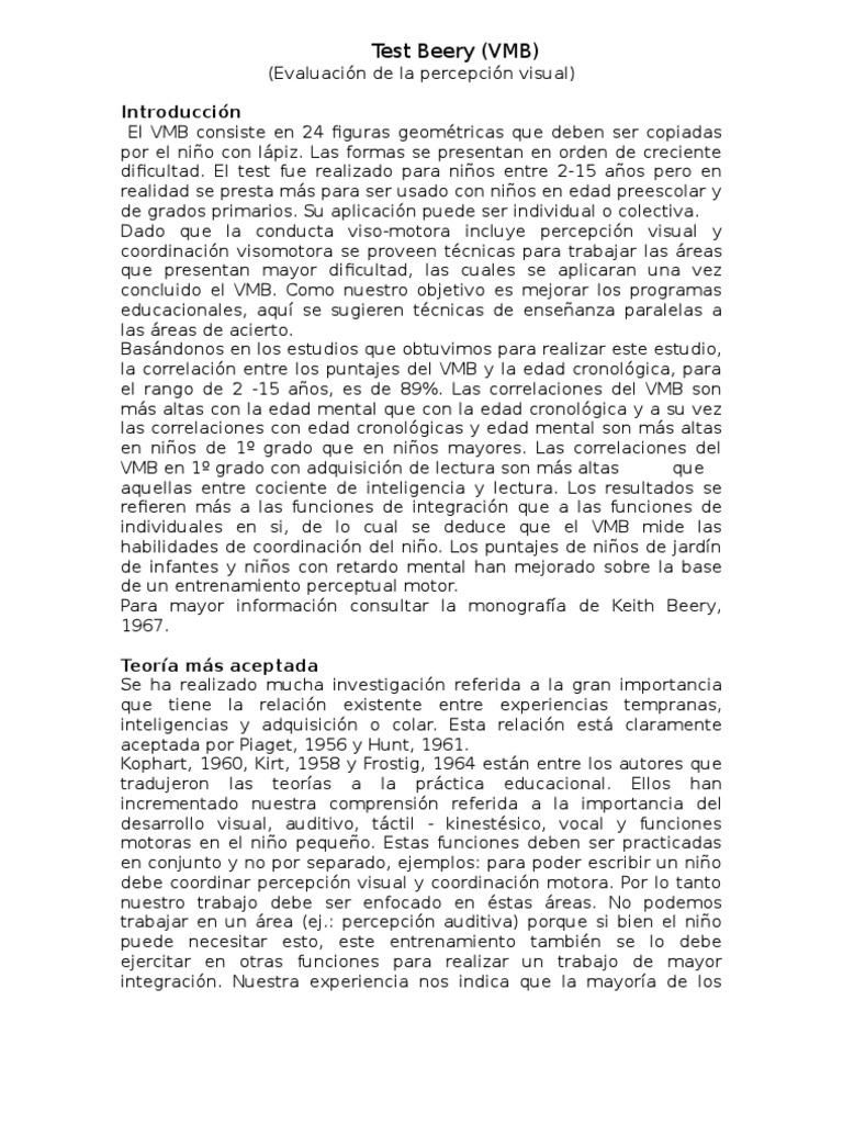 Test de Beery | PDF | Triángulo | Aplicación movil