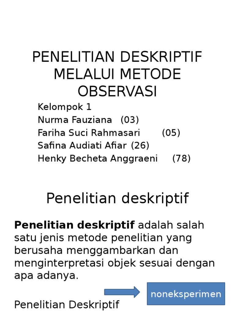 Penelitian Deskriptif Melalui Metode Observasi | PDF