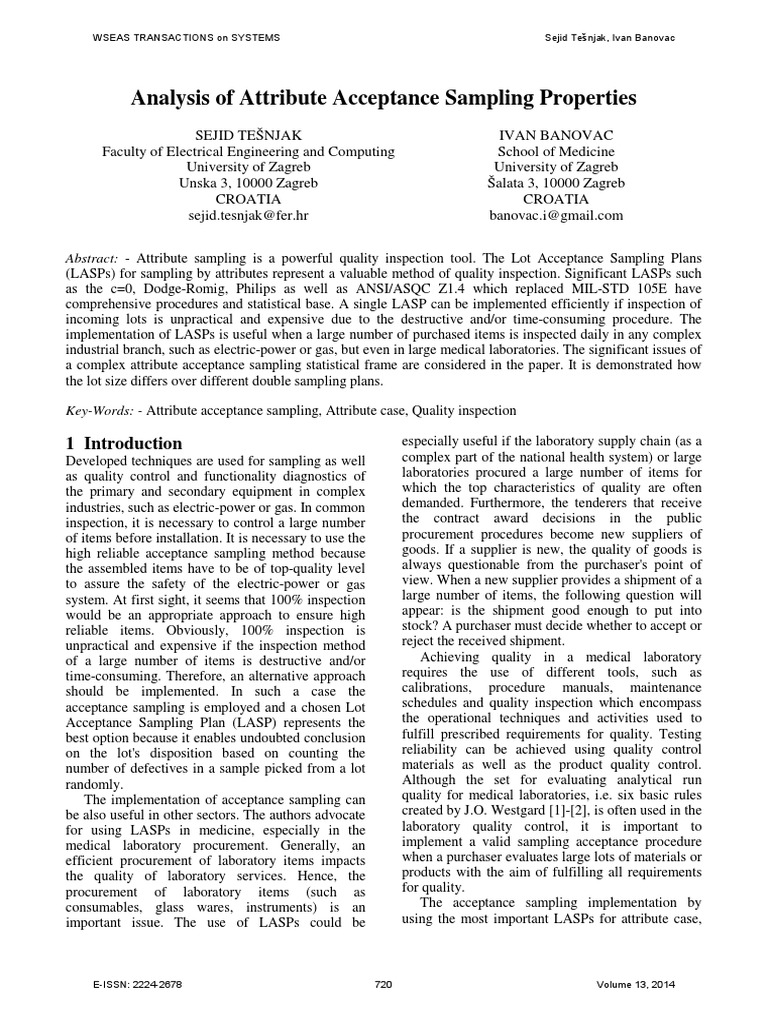 Attribute Acceptance Sampling Analysis | PDF | Sampling (Statistics) | Reliability Engineering