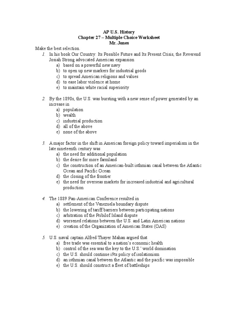 APUSH 27 Test | PDF | Cuba | The United States