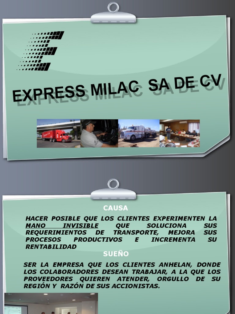 Presentacion Express Milac | PDF | Transporte | Fabricación e ingeniería