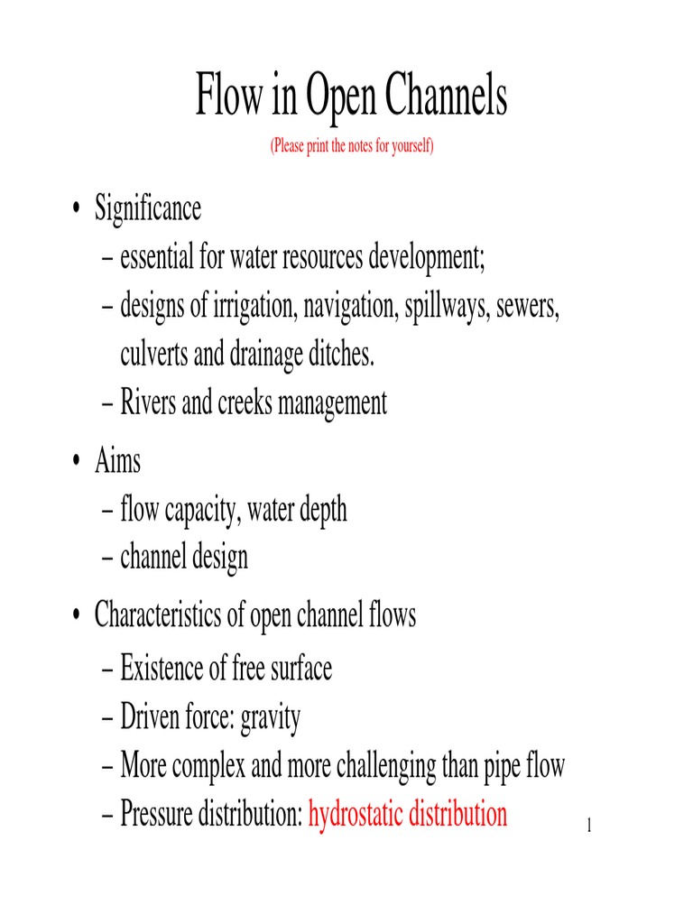 Open Channel Flow | PDF | Reynolds Number | Fluid Dynamics