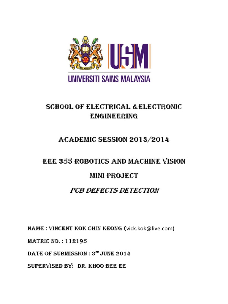 Machine Vision Project Report | PDF | Rgb Color Model | Printed Circuit ...