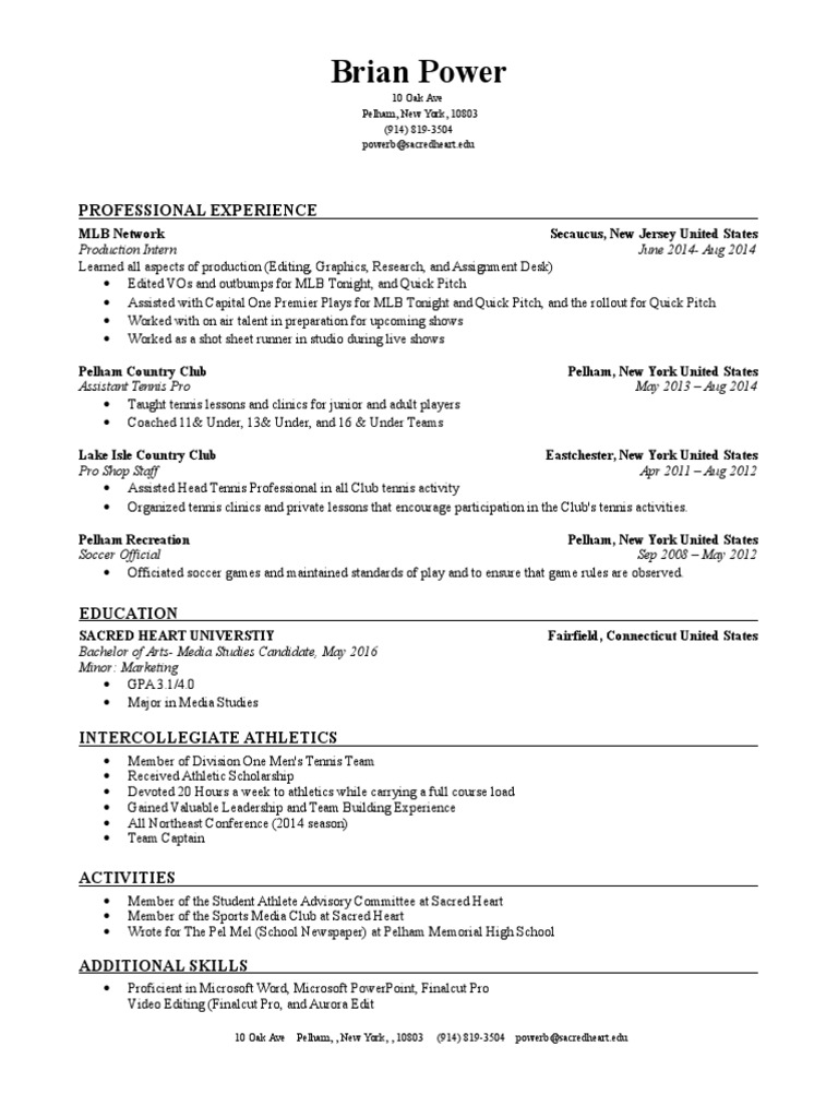 BP Resume Updated | PDF | Business | Sports & Recreation