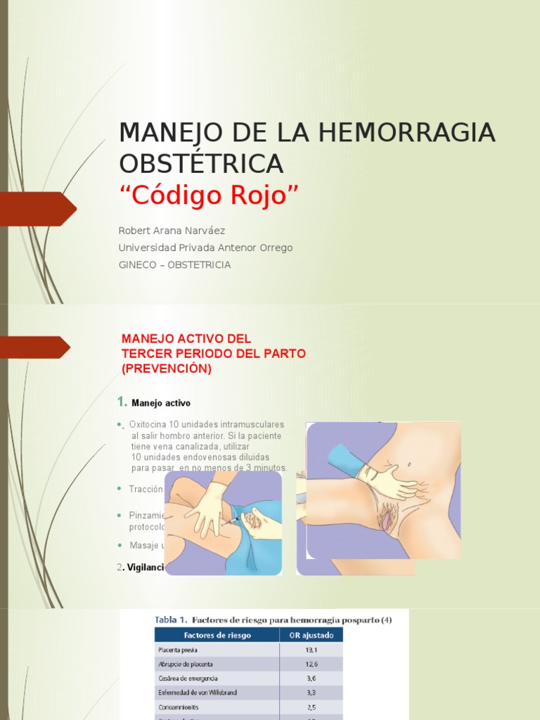 Codigo Rojo Obstétrico | PDF | El embarazo | Reanimación cardiopulmonar