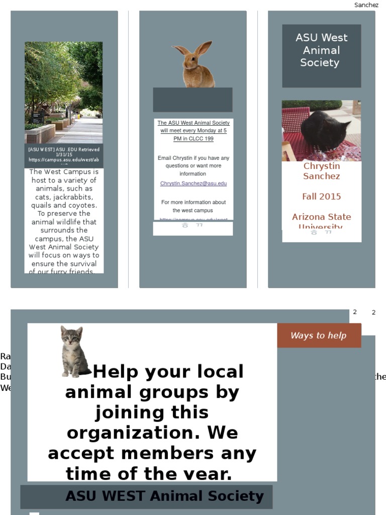 ASU West Animal Society Overview | PDF | Social Science | Travel