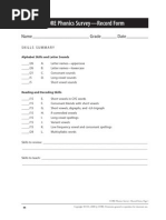 Quick Phonics Screener - Scoring Form | PDF | Phonics | Written ...