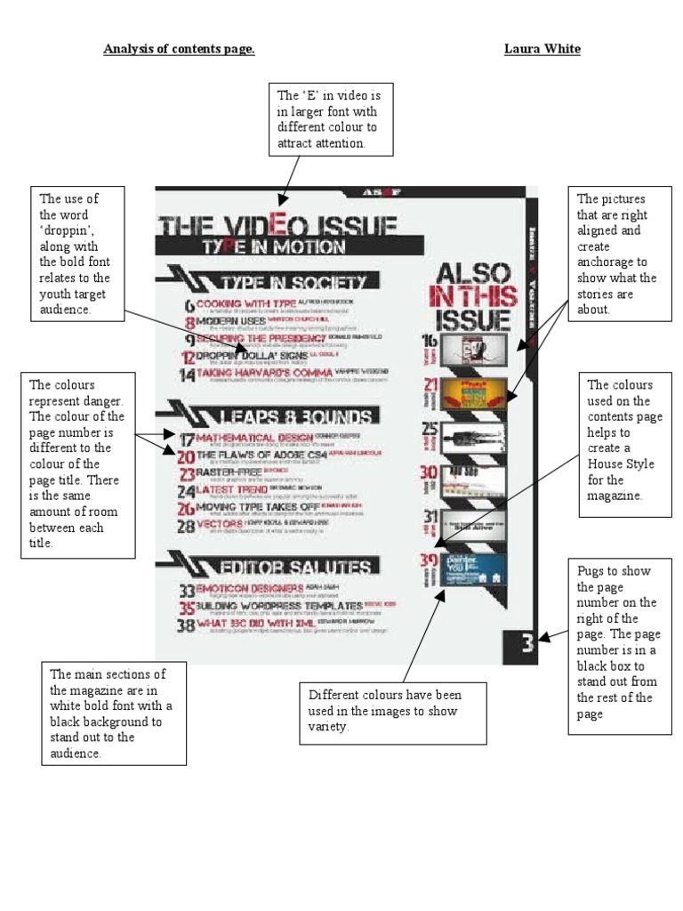 Analysis of Contents Page. The E' in | PDF | Communication