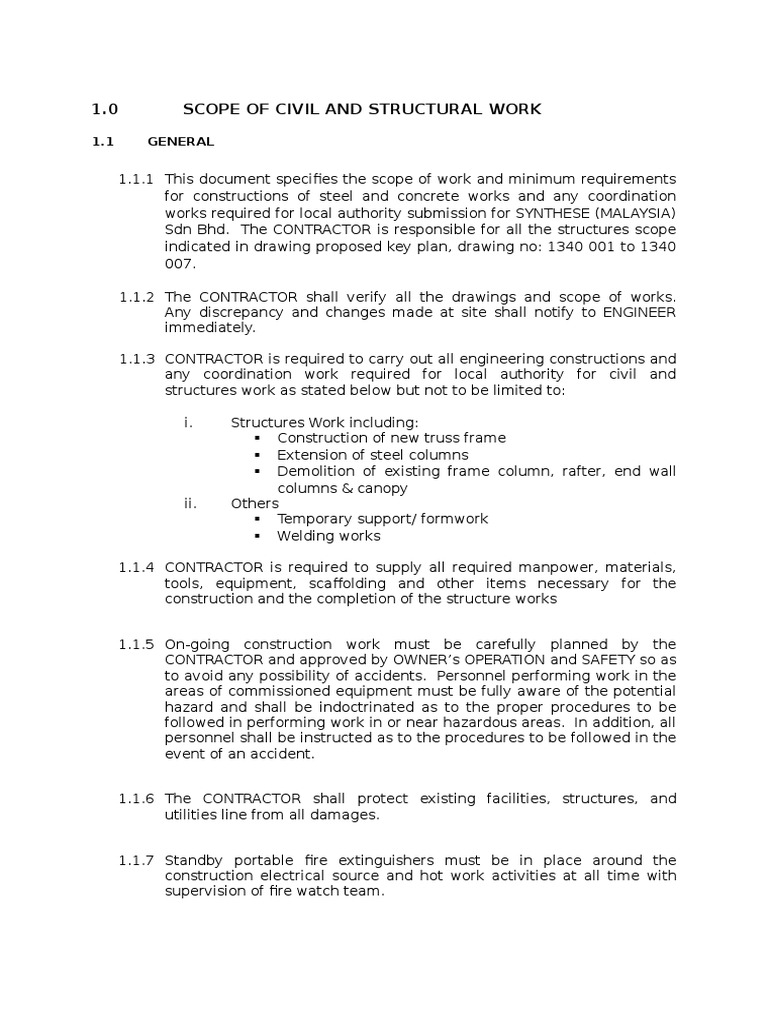 Scope of Civil and Structural Work-nuplex | Framing (Construction ...