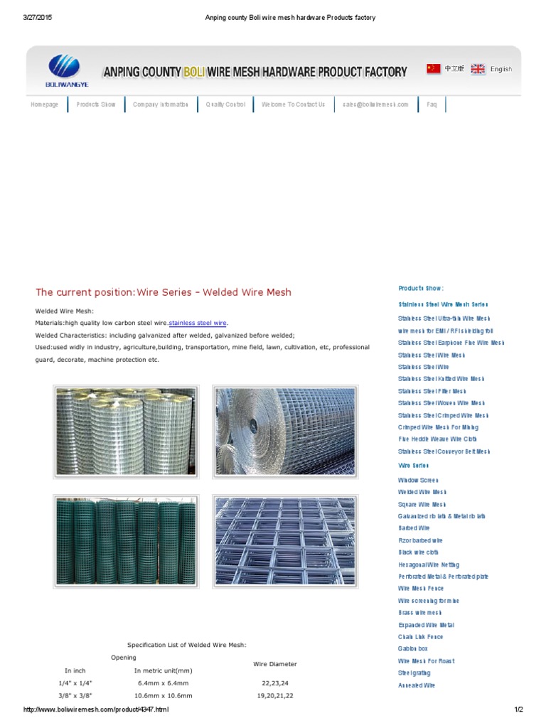 Boli Wire Mesh Products Overview | PDF | Home & Garden