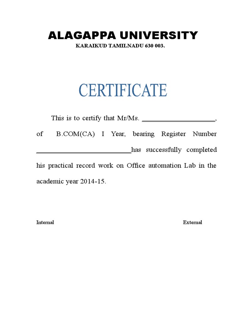 Bcom (CA) Oa Record | PDF | Microsoft Excel | Table (Database)