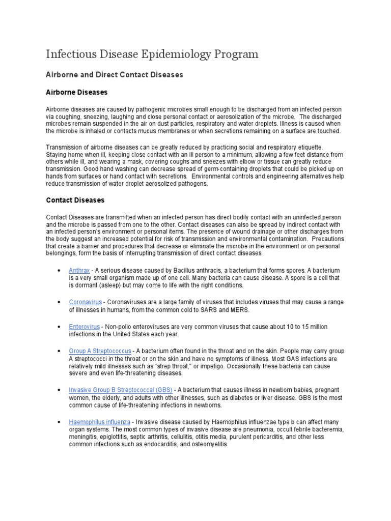 Airborne and Direct Contact Diseases | Transmission (Medicine ...