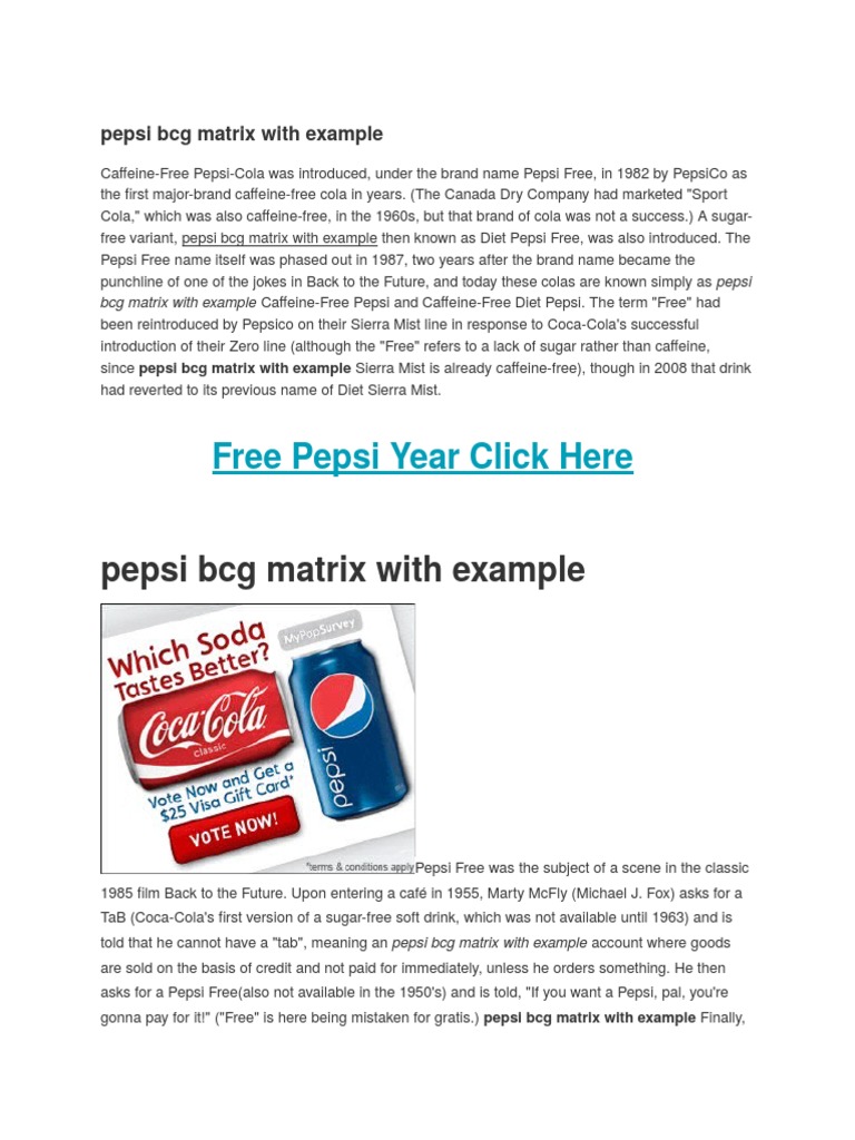 Pepsi BCG Matrix With Example | PDF