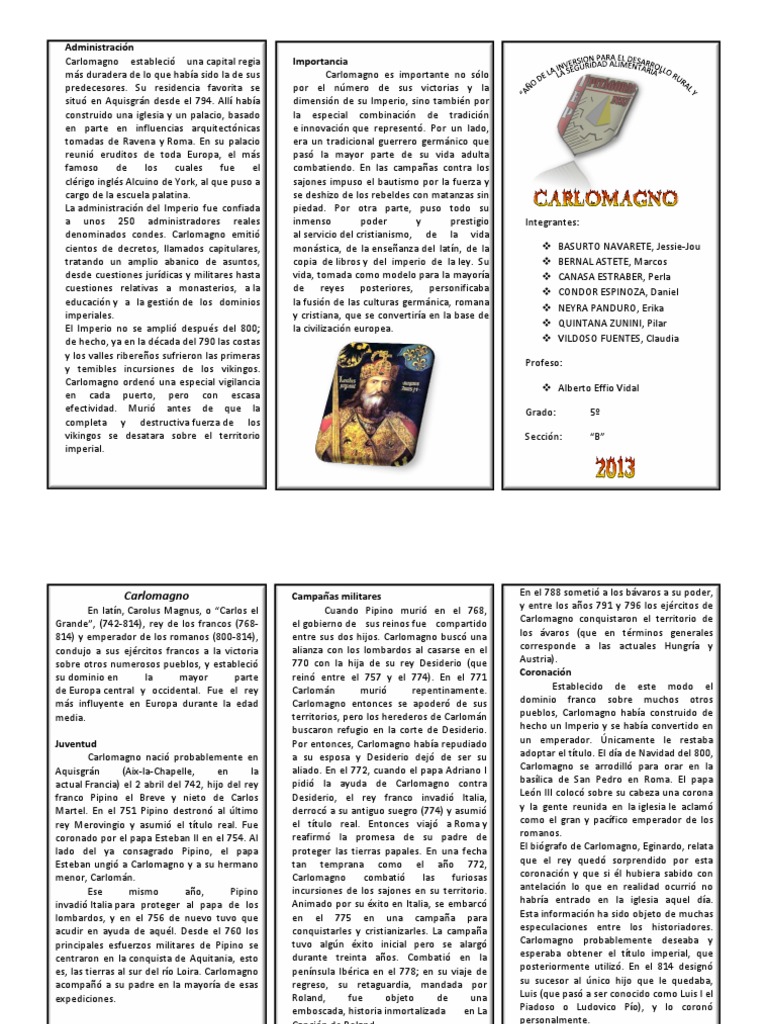 Triptico de Carlomagno | PDF | Carlomagno | Edades medias