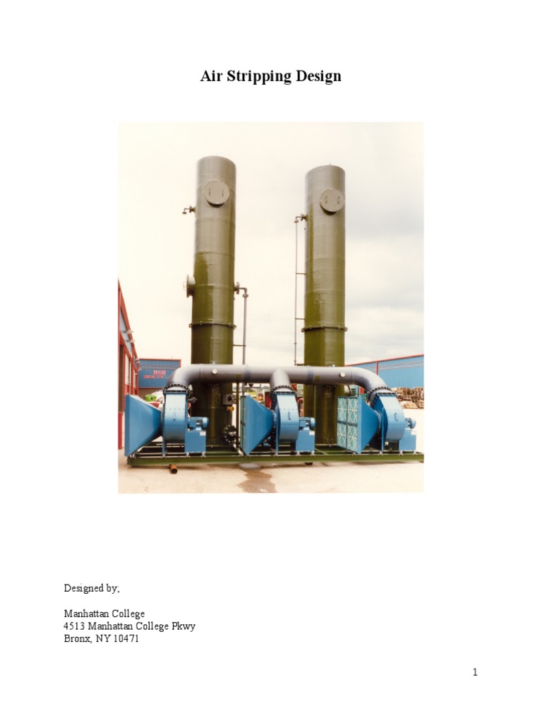 Air Stripping Design Report | Volatile Organic Compound | Pump | Free ...