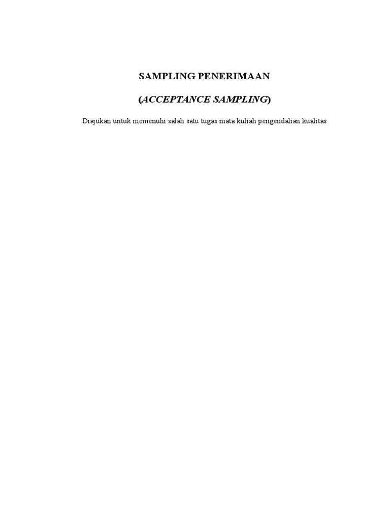Sampling Penerimaan | PDF