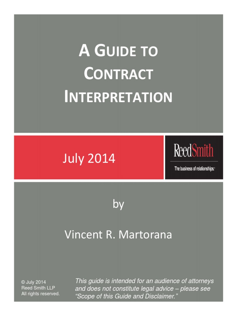 A Guide To Contract Interpretation July 2014 | PDF | Statutory ...