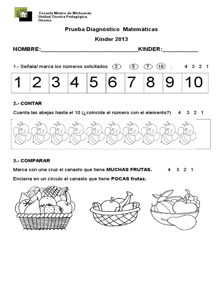 PRUEBA KINDER MATEMATICA