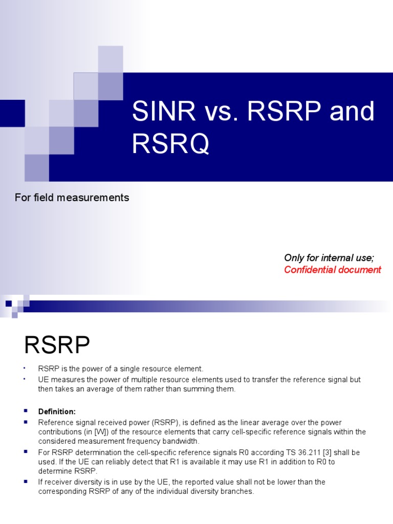 RSRP Vs RSRQ Vs Sinr | PDF | Signal To Noise Ratio | Bandwidth (Signal Processing)