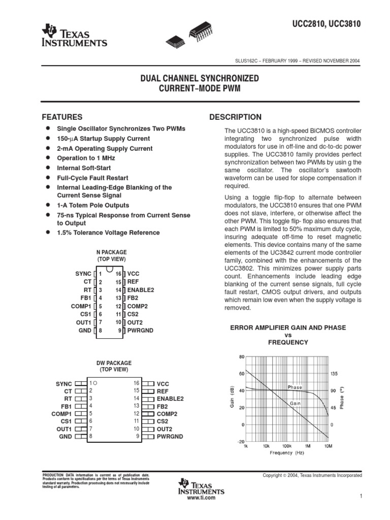 Datasheet Uc3810n | PDF | Amplifier | Electronic Oscillator